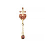 14k Gold Gemmed Heart Sword Threadless End Dangle Teardrop