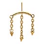Gold Plated Titanium Threadless End With Dangle Spikes