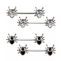 Custom Order Steel Gemmed Spider Nipple Barbell