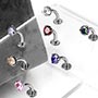 Titanium Floating Navel With Prong Set Gems