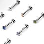 Steel Labret With Prong Set Spring Gem Colors