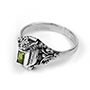 Sterling Silver Genuine Baguette Peridot Poison Finger-ring