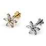 Titanium Threadless Gem Flower Earrings Piercings