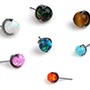 Titanium Threadless Ends With Synthetic Opals Stone