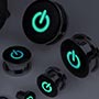 Glow In The Dark Power Button Plugs