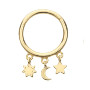 Custom Order 14k Gold Stars & Moon Dangle Charm Clicker