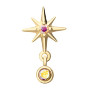 14k Gold Gemmed North Star Threadless End With Dange Gem