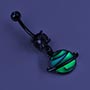 Glow-in-the-dark Saturn Belly Piercing With Gem