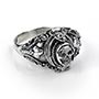 Sterling Silver Poison Locket Ring Skull Finger-ring
