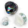 Glass Pearlescent Shell Plugs For Stretched Lobe Piercing