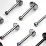Steel Labret With Micro Gem For Diverse Piercing Types