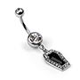 Steel Gem Coffin Belly Dangle: Navel Piercing Synthetic Gems