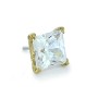 Neometal 18k Gold Princess Cut Prong Set Gem Threadless End
