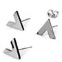 Stainless Steel Chevron Stud Earrings | Basic Ear Piercing