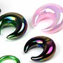 Glass Oil Slick Pinchers For Stretched Lobe Septum Piercings