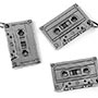 Retro Cassette Tape Pendant In Stainless Steel Ends
