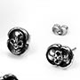 Basic Ear Piercing With Steel Reaper Stud Earrings