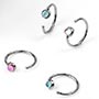 Stainless Steel Nose Hoop With Delicate Synthetic Gems