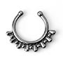 Steel Septum Cuff: Sunburst Design In 316l Stainless