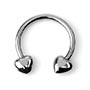 Stainless Steel Puffy Heart Circular Barbell For Septum