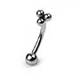 Threadless Titanium Curved Barbell With Tri-bead