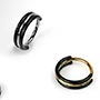 Triple Stacked Black Gold Titanium Clicker Helix Lobe Septum
