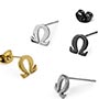 Basic Ear Piercing With Stainless Steel Omega Stud Earrings