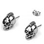 Stainless Steel Mohawk Skull Stud Earrings