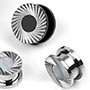 Shell Inlay Steel Plugs Pvd Plated Screw-on Stretched Lobe