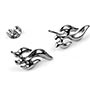 Steel Flame Stud Earrings For Basic Piercing
