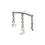 Titanium Hidden Helix Threadless End With Dangle Moon Star
