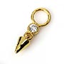 Spike Gem Dangle Charm: Pvd Plated Synthetic Gemstones