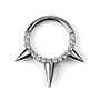Steel Cz Spike Clicker For Helix & Septum Piercings