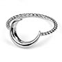 Sterling Silver Twisted Crescent Moon Finger Ring