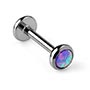 Titanium Threadless Low Profile Gem And Opal Labret