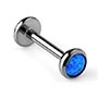 Titanium Threadless Low Profile Gem And Opal Labret