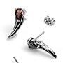 Stainless Steel Gem Fang Stud Earrings Basic Ear Piercing