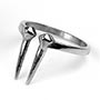 Stainless Steel Vampire Fangs Ring - Trendy Finger-ring