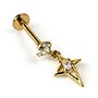 Steel Labret With Gemstones For Helix, Tragus, Lobe