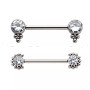 Titanium Forward Facing Threadless Beaded Gem Barbell