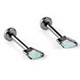 Titanium Threadless Kite Gem Or Opal Earrings