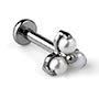 Titanium Trinity Faux Pearl Labret For Helix Lobe Tragus