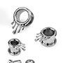 Melted Steel Eyelets Rhodium Plated Screw On Plugs