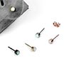 Titanium Bezel Set Opal Stud Earrings