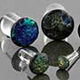Single Flare Pyrex Bismuth Druzy Plugs