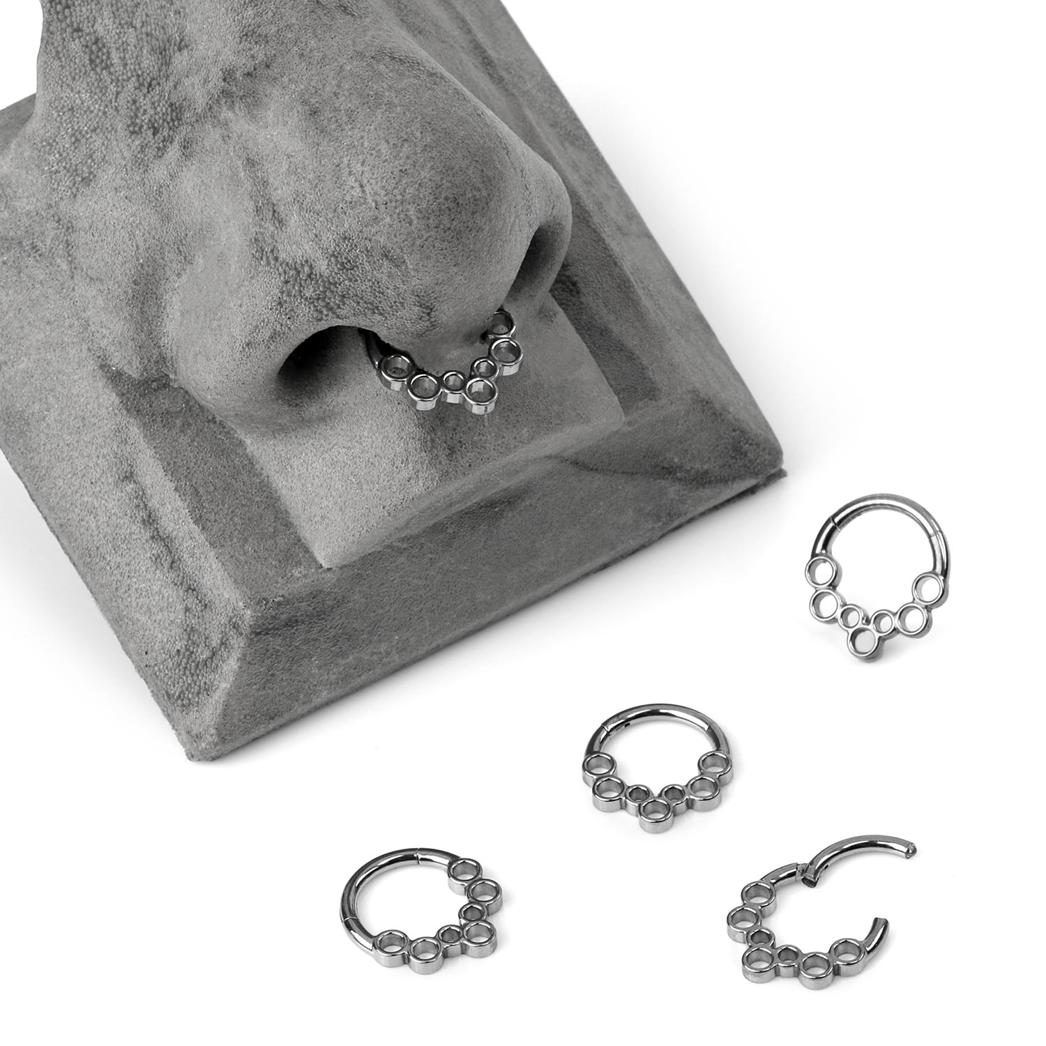 Titanium Bubble Clicker For Daith & Septum Piercings