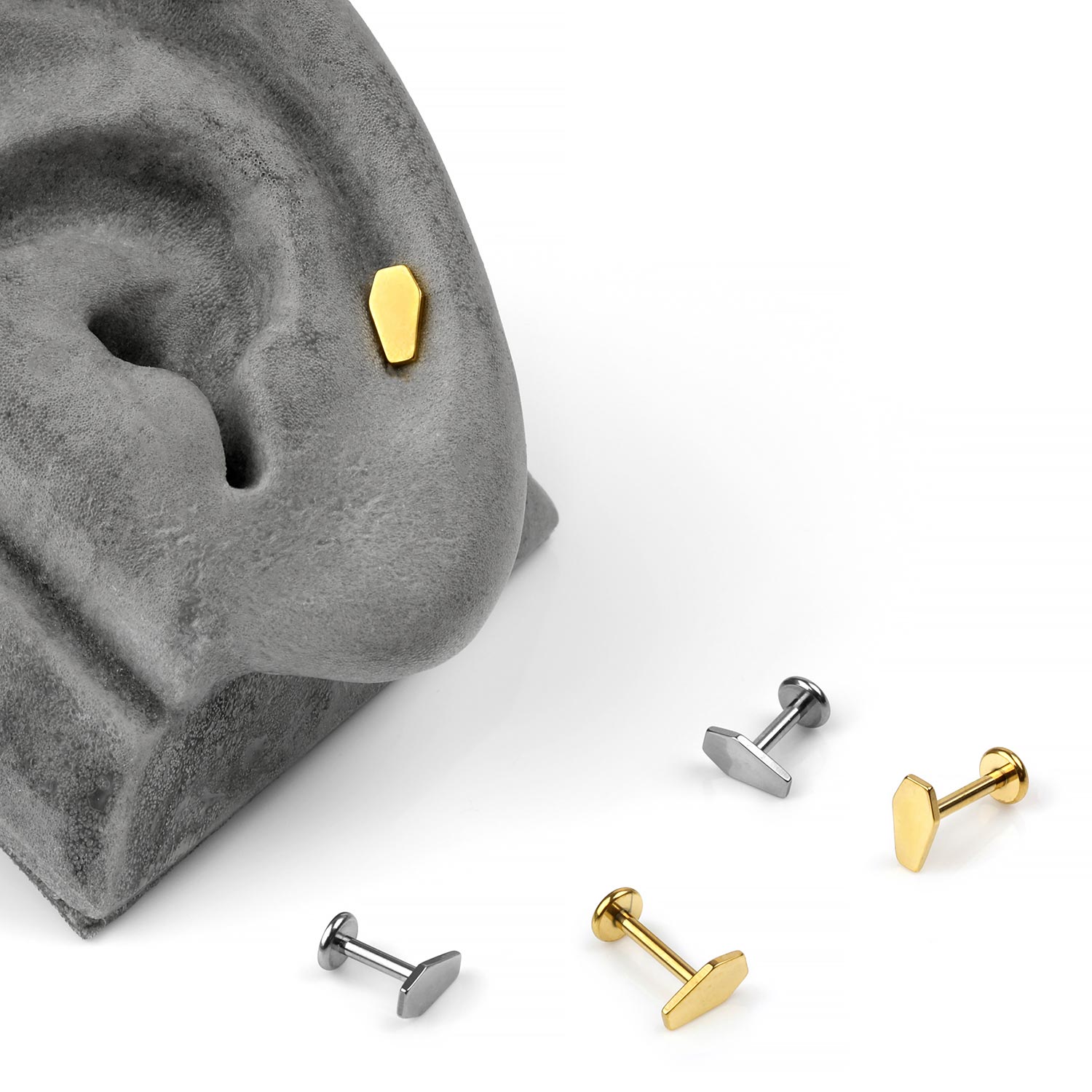 Titanium Coffin Labret Astm F136 Helix Lobe Tragus Piercings