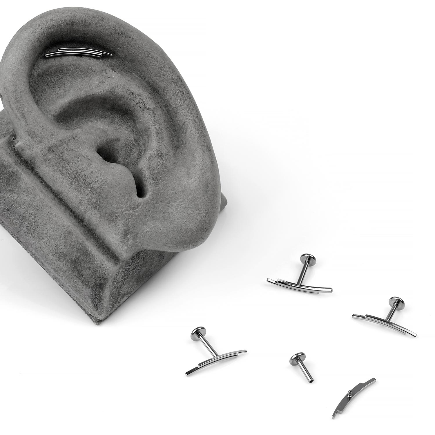 Titanium Double Curve Labret For Multiple Piercings