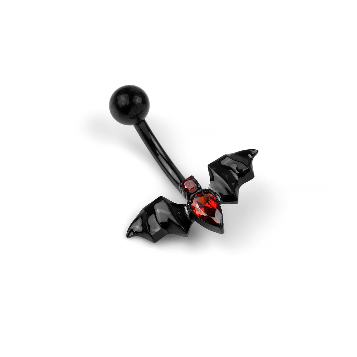 Titanium Bat Navel Piercing With Gemstones