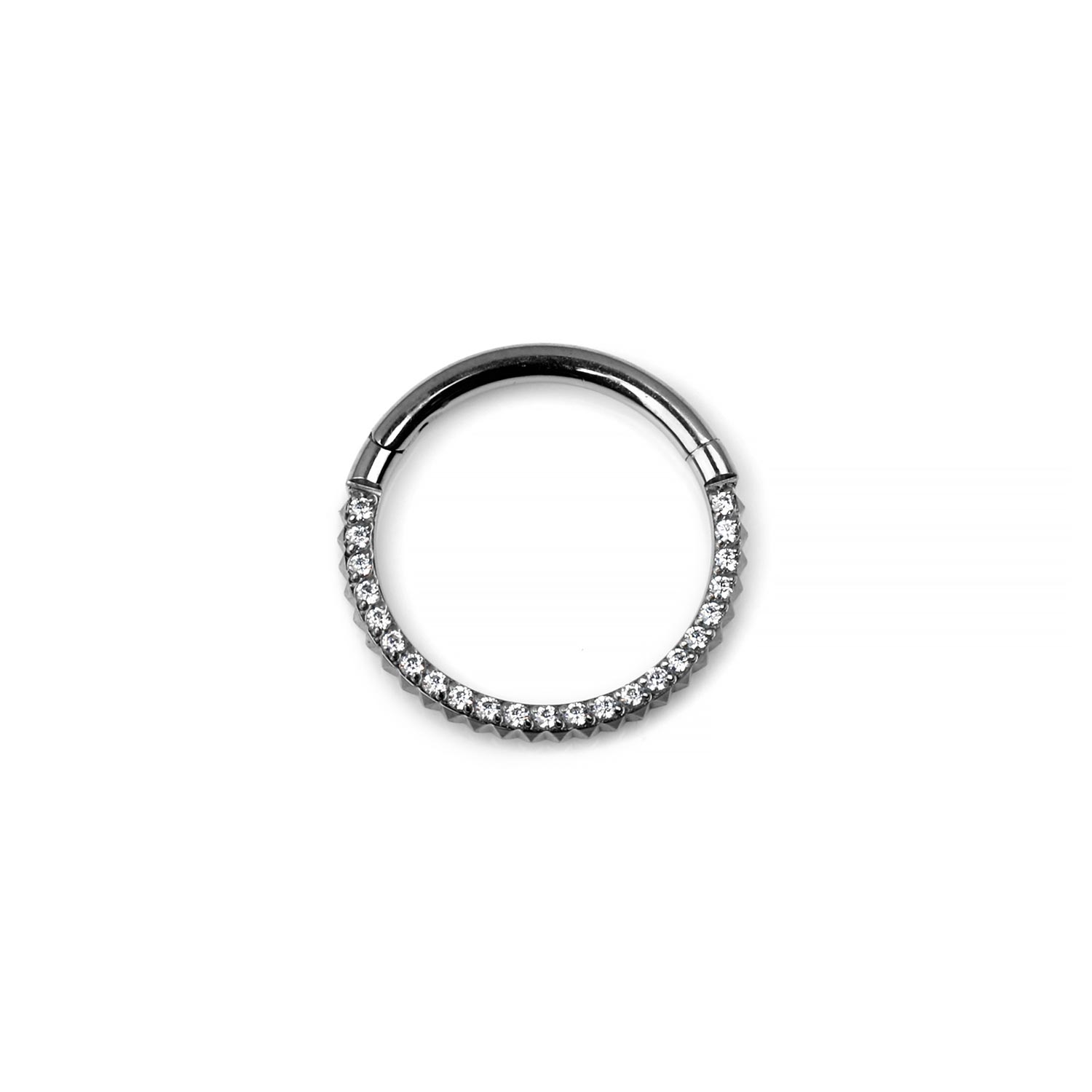 Titanium Pyramid Gem Clicker Rings For Septum, Tragus, Helix